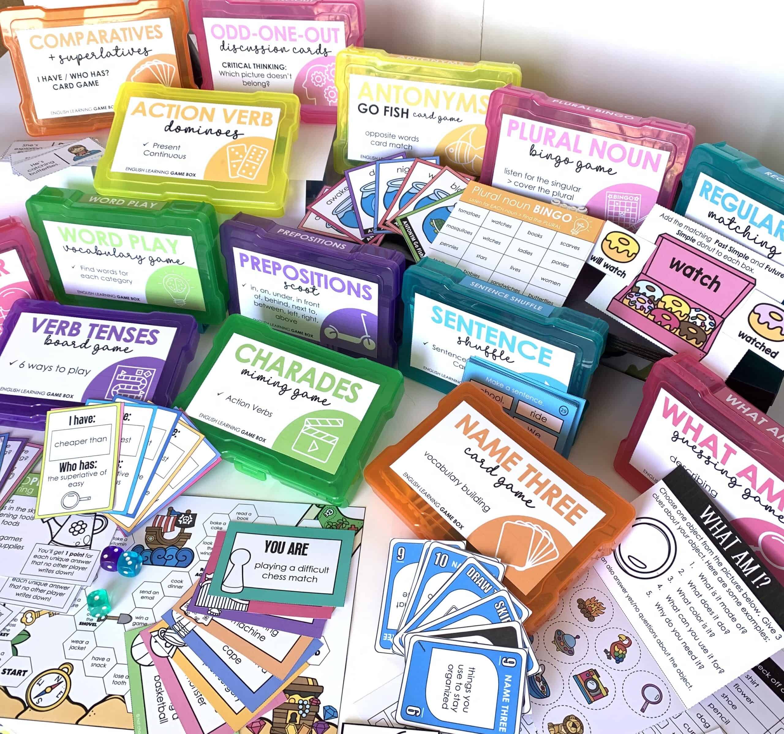 Printable Grammar & Vocabulary Games Bundle for ESL