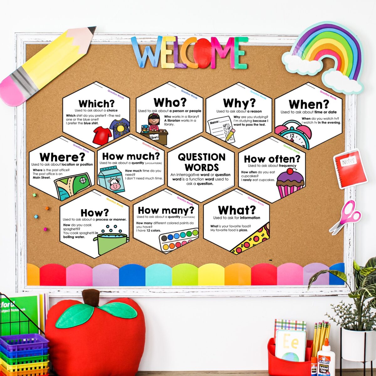 Teach WH Question Words | Classroom Posters & Games